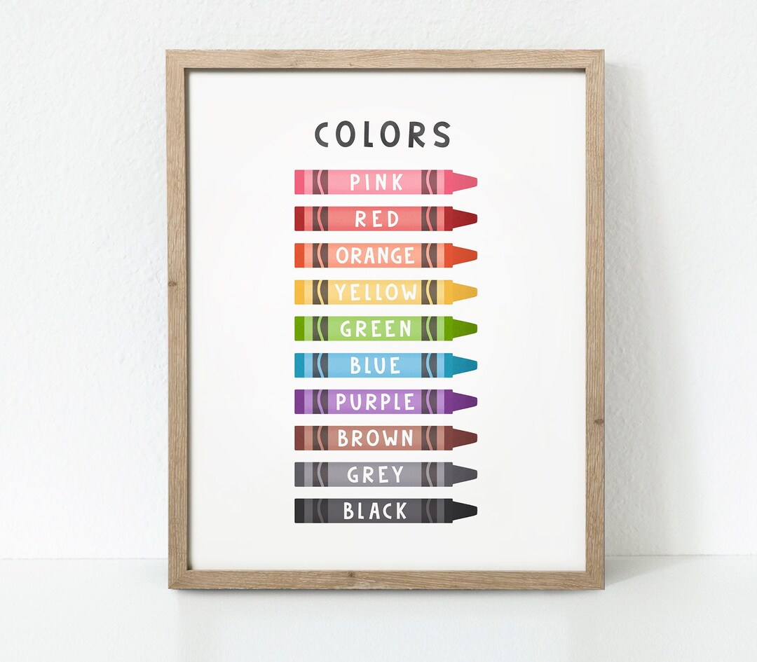 Colors Print Educational Print Printable Wall Art Colors - Etsy