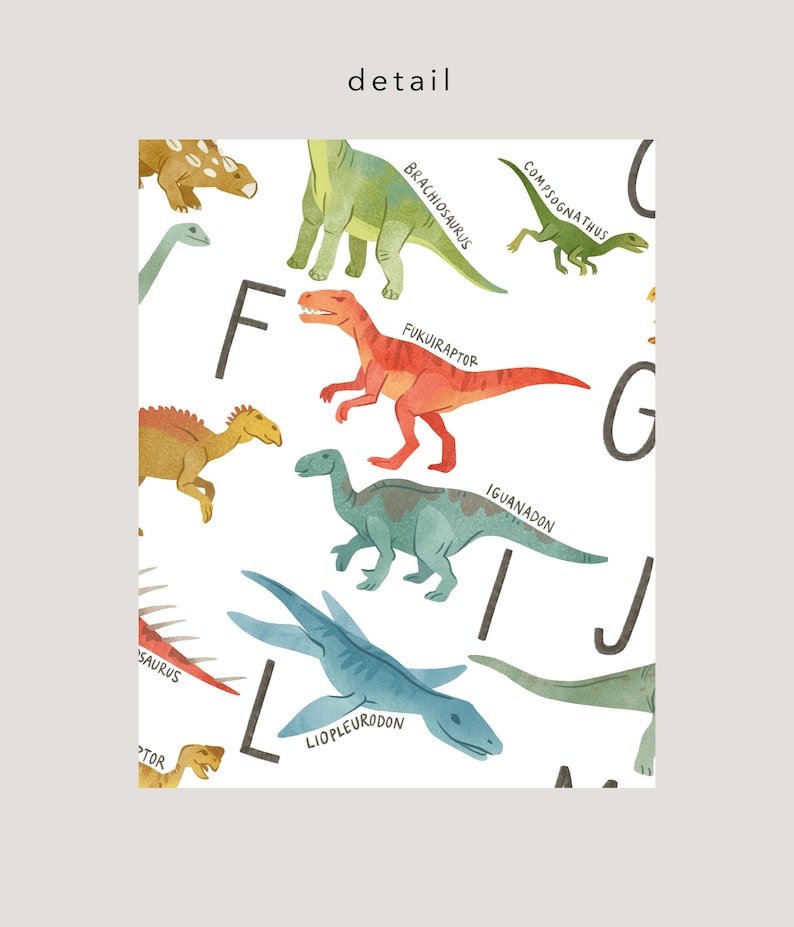 Dinosaur Alphabet Print ABC Printable Alphabet Print | Etsy UK