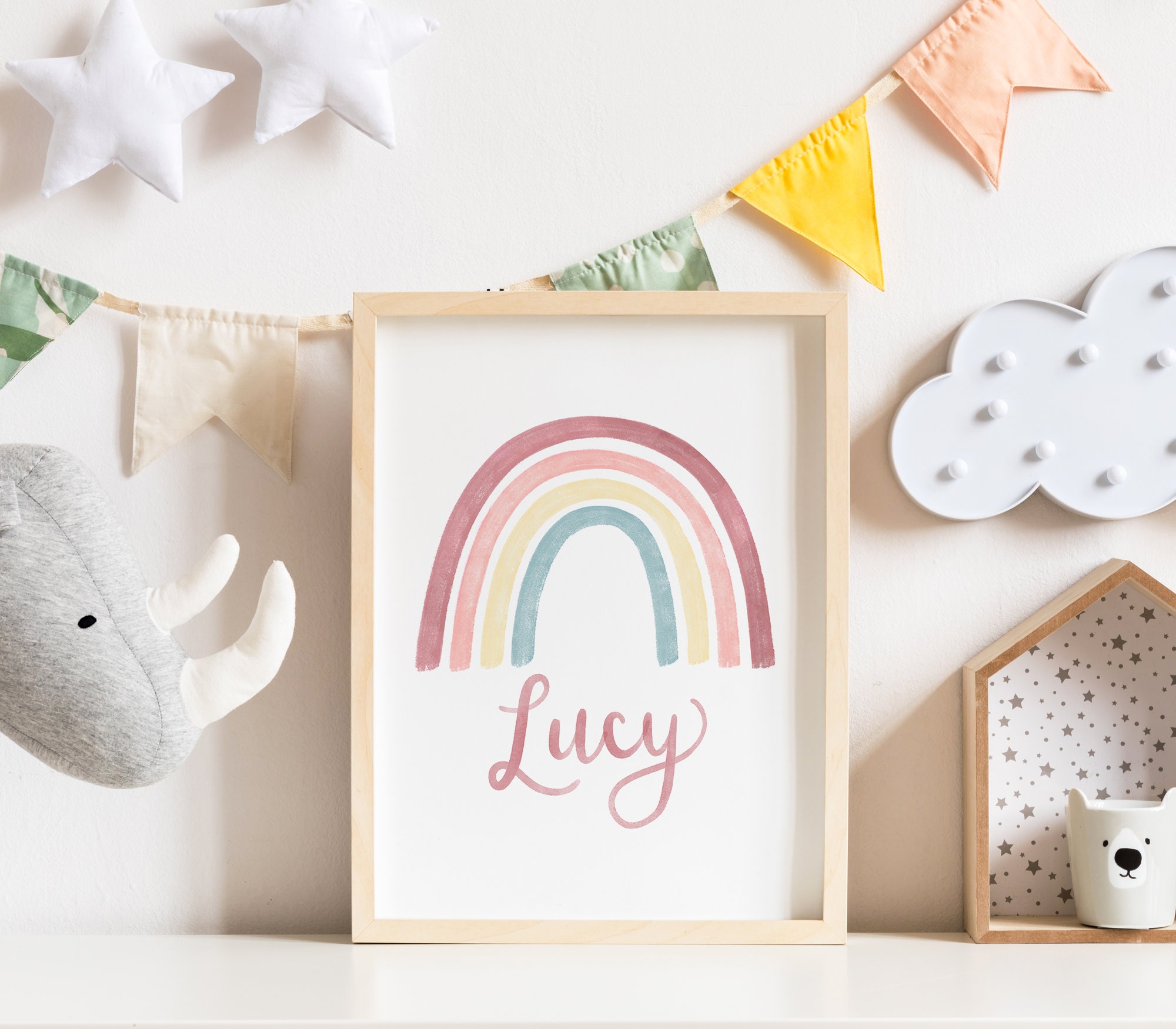 Custom Rainbow Print Pastel Rainbow Print Rainbow Art Girls - Etsy