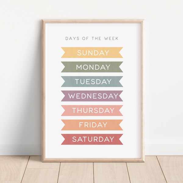 Days of the Week Poster - Etsy