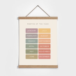 Months of the Year Print, Educational Print, Months Poster, Classroom ...