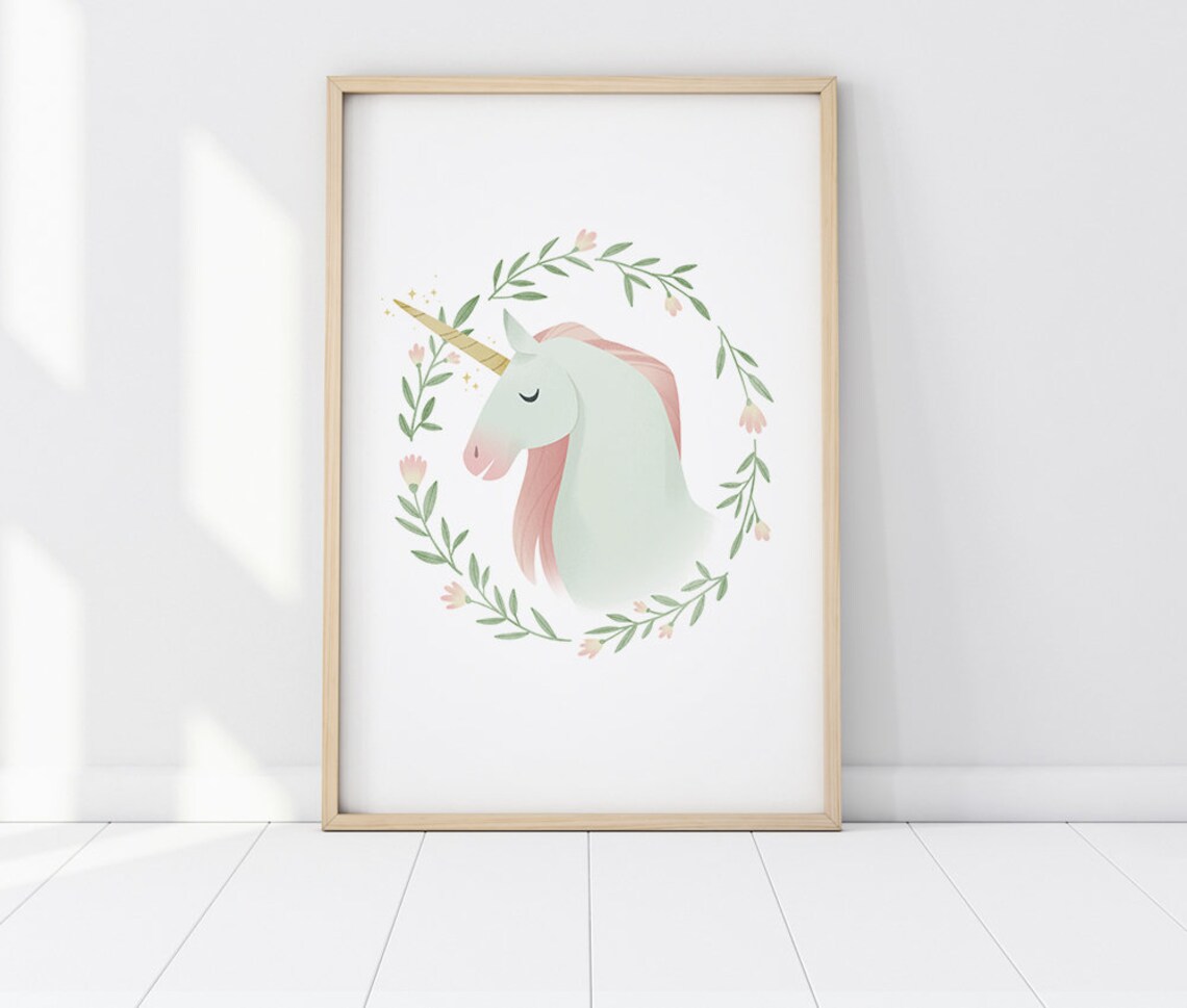 Unicorn Print Unicorn Printable Girls Room Decor Unicorn - Etsy