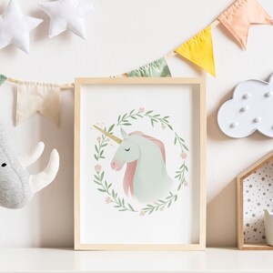 Unicorn Print, Unicorn Printable, Girls Room Decor, Unicorn Decor ...