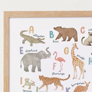 Animal Alphabet, Animal ABC Poster, Classroom Decor, Educational Art ...