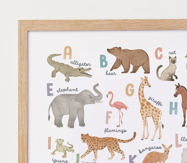 Animal Alphabet, Animal ABC Poster, Classroom Decor, Educational Art ...