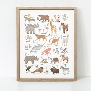 Animal Alphabet, Animal ABC Poster, Classroom Decor, Educational Art ...