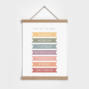Days of the Week Print, Educational Print, Printable Wall Art, Days of ...