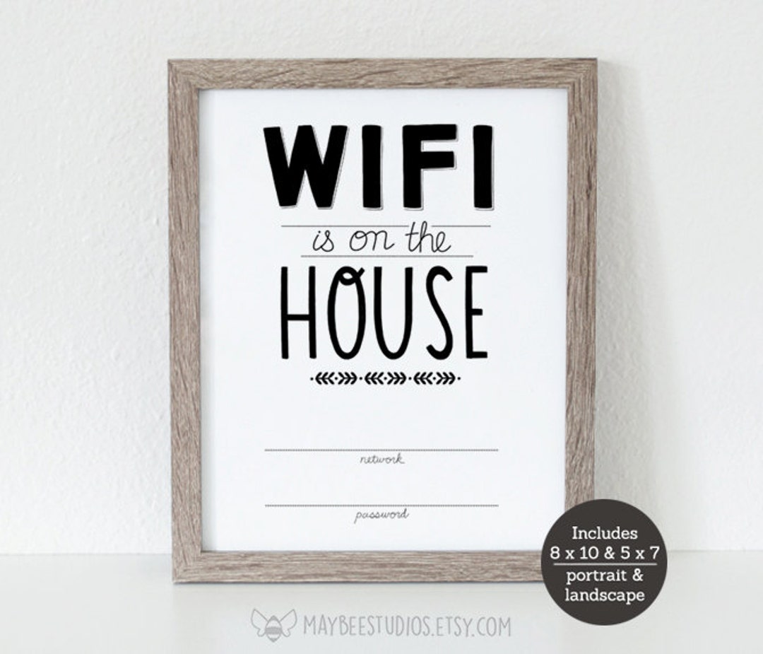 Wifi Password Printable, Portrait & Landscape - Etsy