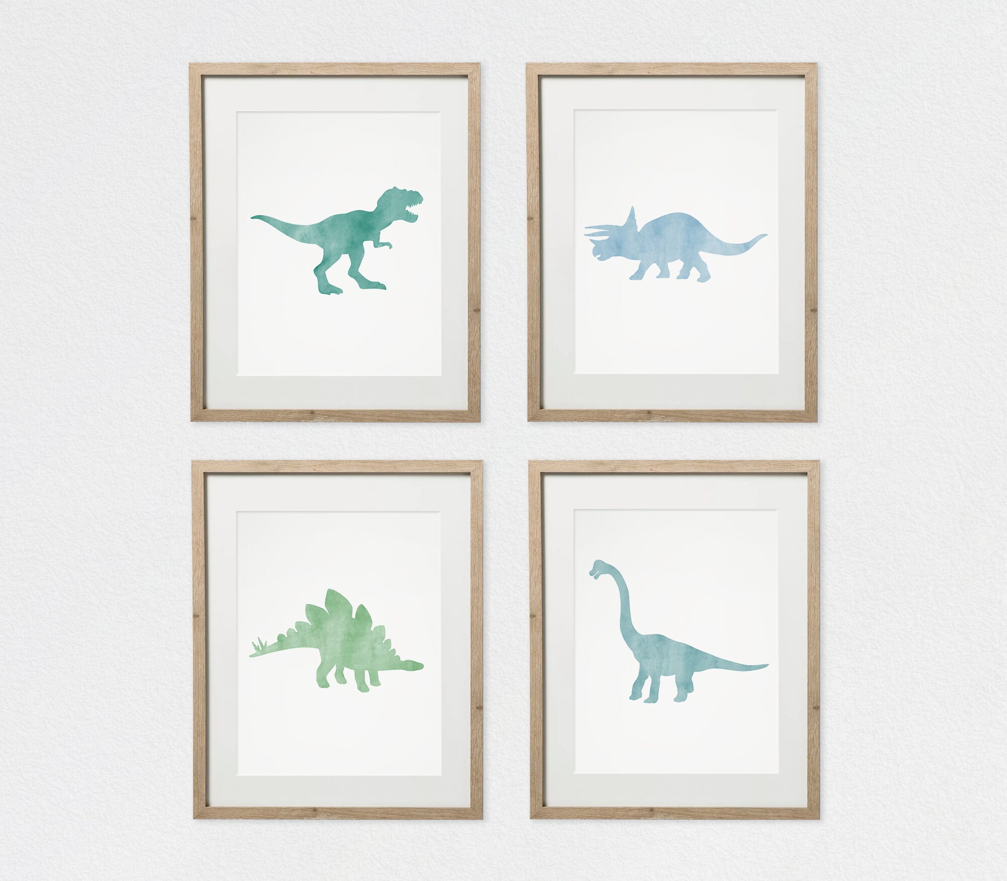 4 Dinosaur Prints Dinosaur Nursery Print Dinosaur Wall Art | Etsy