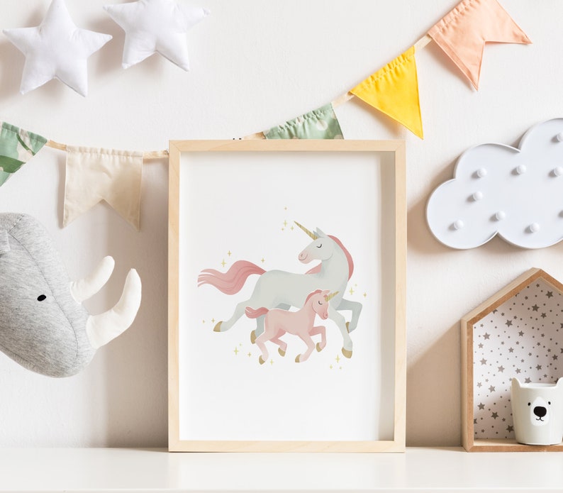 Unicorn Print, Unicorn Printable, Girls Room Decor, Unicorn Decor ...