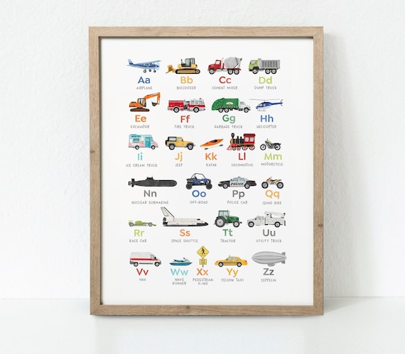 Vehicle Alphabet Transportation Poster Vehicle ABC Print - Etsy
