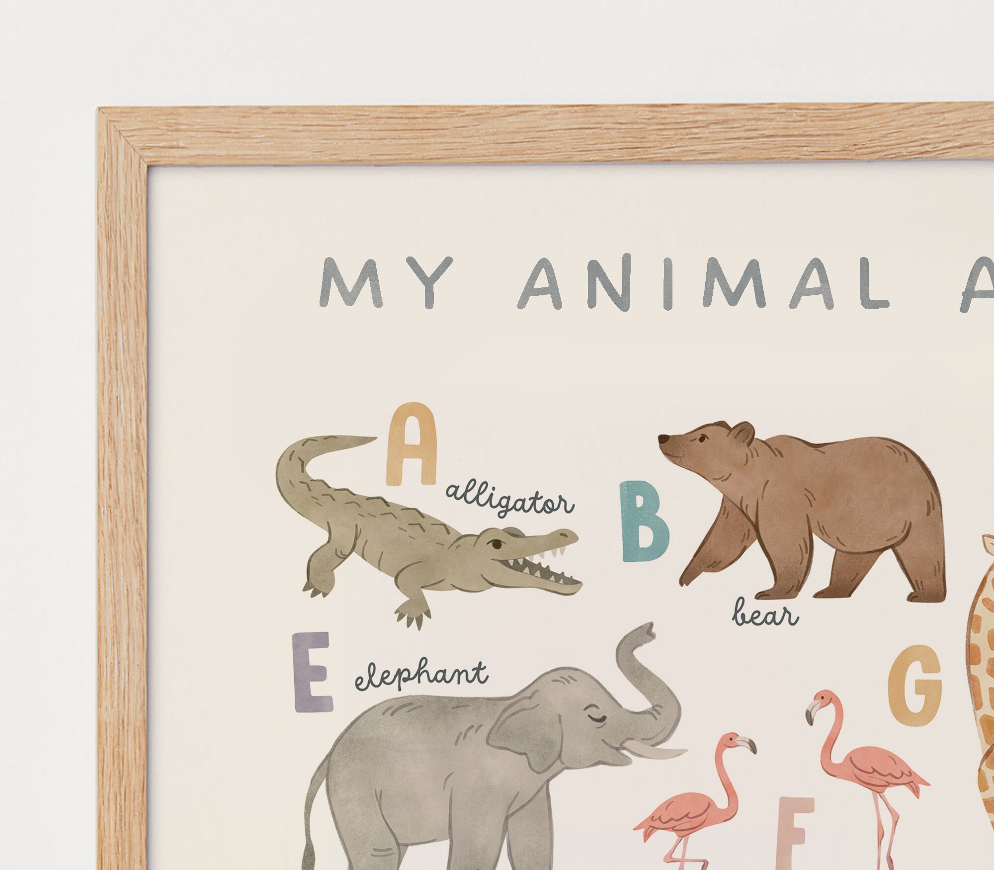 Animal Alphabet Numbers Set, Animal Numbers, Animal ABC Poster ...