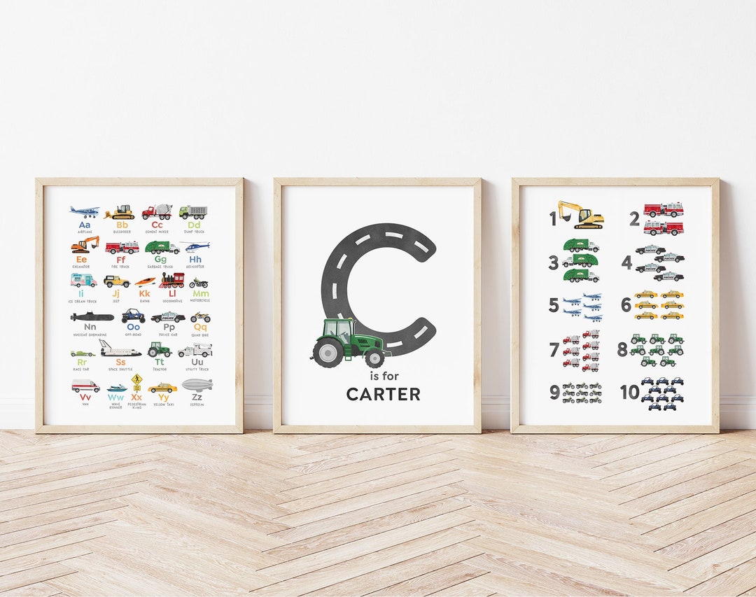 Vehicle Name Print, Transportation Poster, Vehicle Initial Print ...
