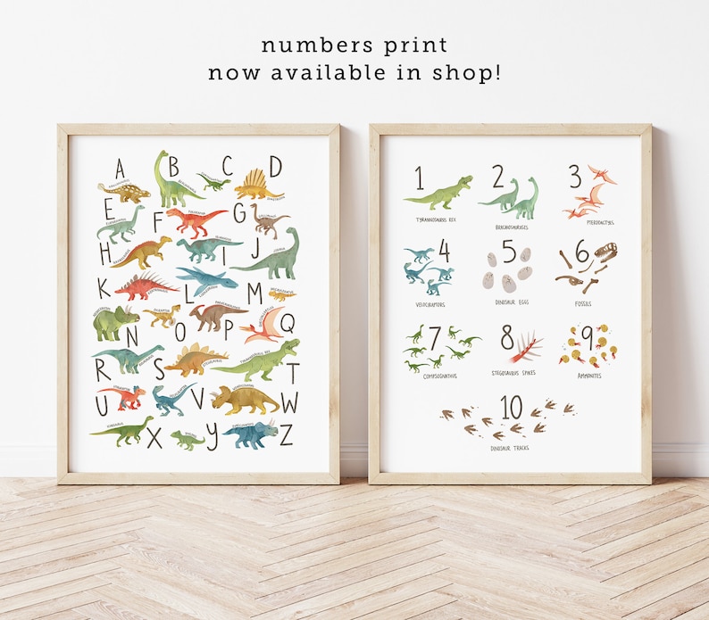 Dinosaur Alphabet Print ABC Printable Alphabet Print | Etsy