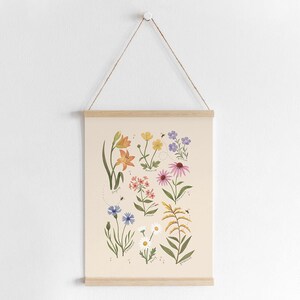 Wildflower Print Set, Wildflowers Art, Educational Poster, Wildflower ...