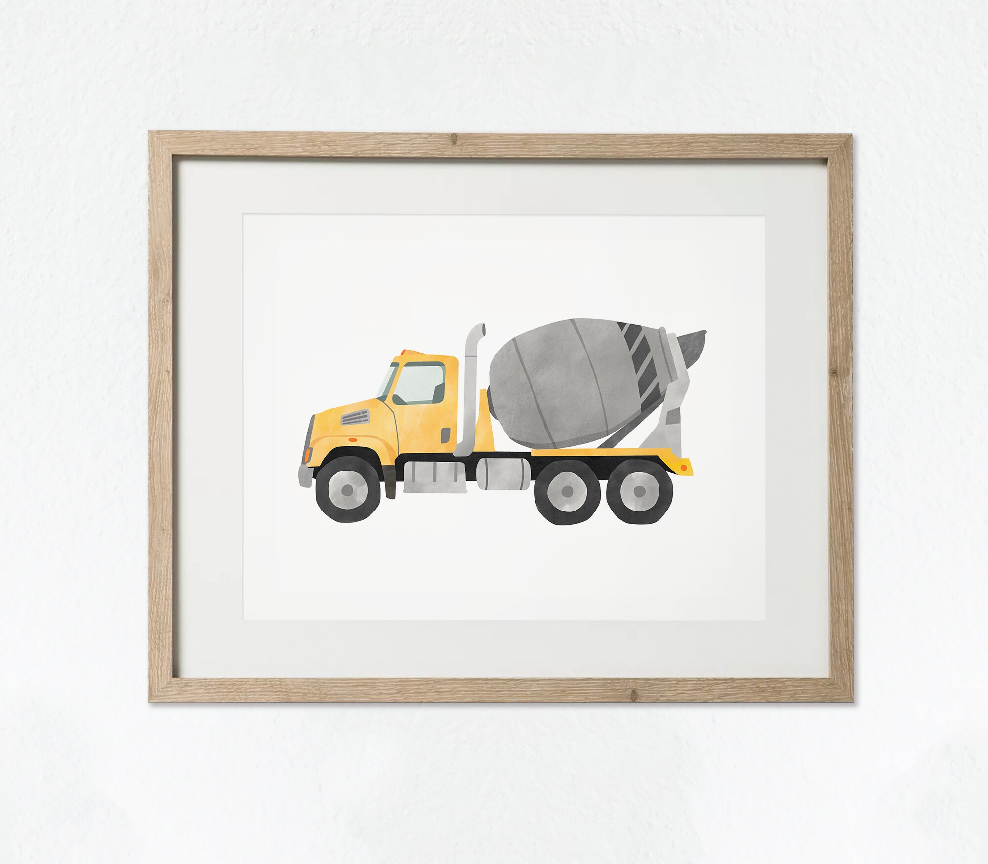 Cement Mixer Print Construction Poster Construction Print - Etsy