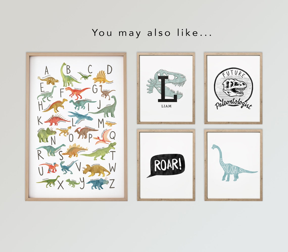 Dinosaur Alphabet Print, ABC Printable, Alphabet Print, Dinosaur ...