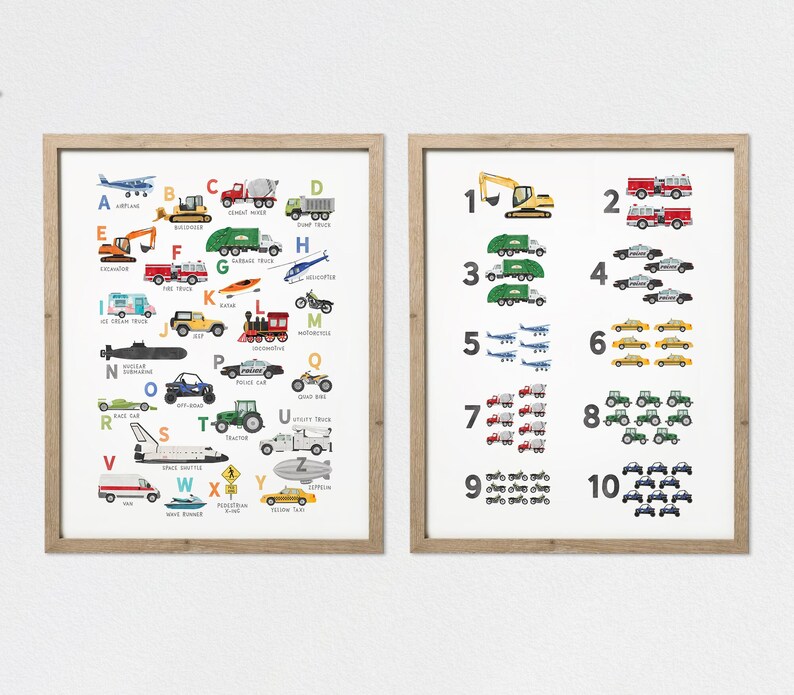 Vehicle ABC Transportation Poster Vehicle Art - Etsy