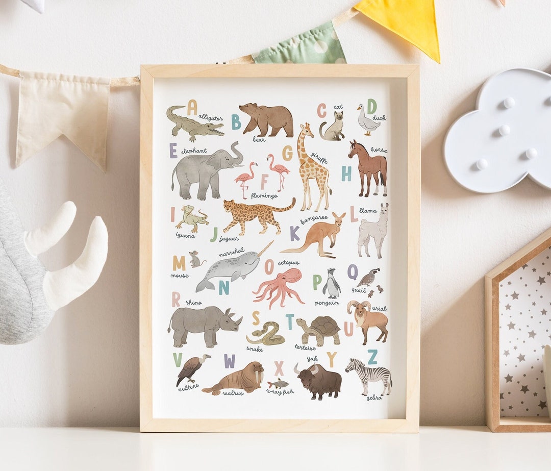 Animal Alphabet, Animal ABC Poster, Classroom Decor, Educational Art ...