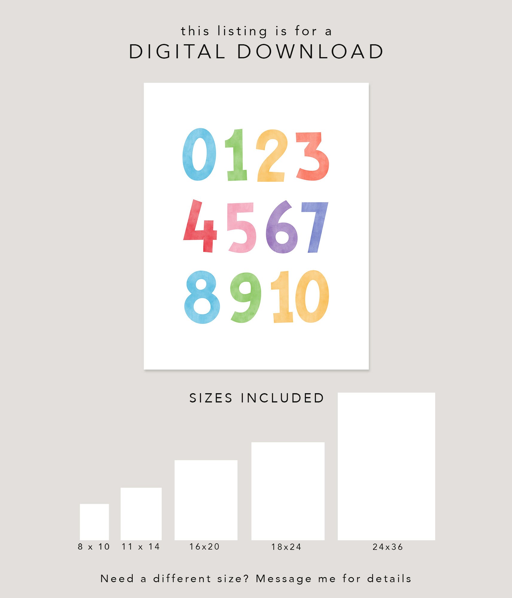 Rainbow Alphabet Numbers Poster Nursery Alphabet Print ABC | Etsy