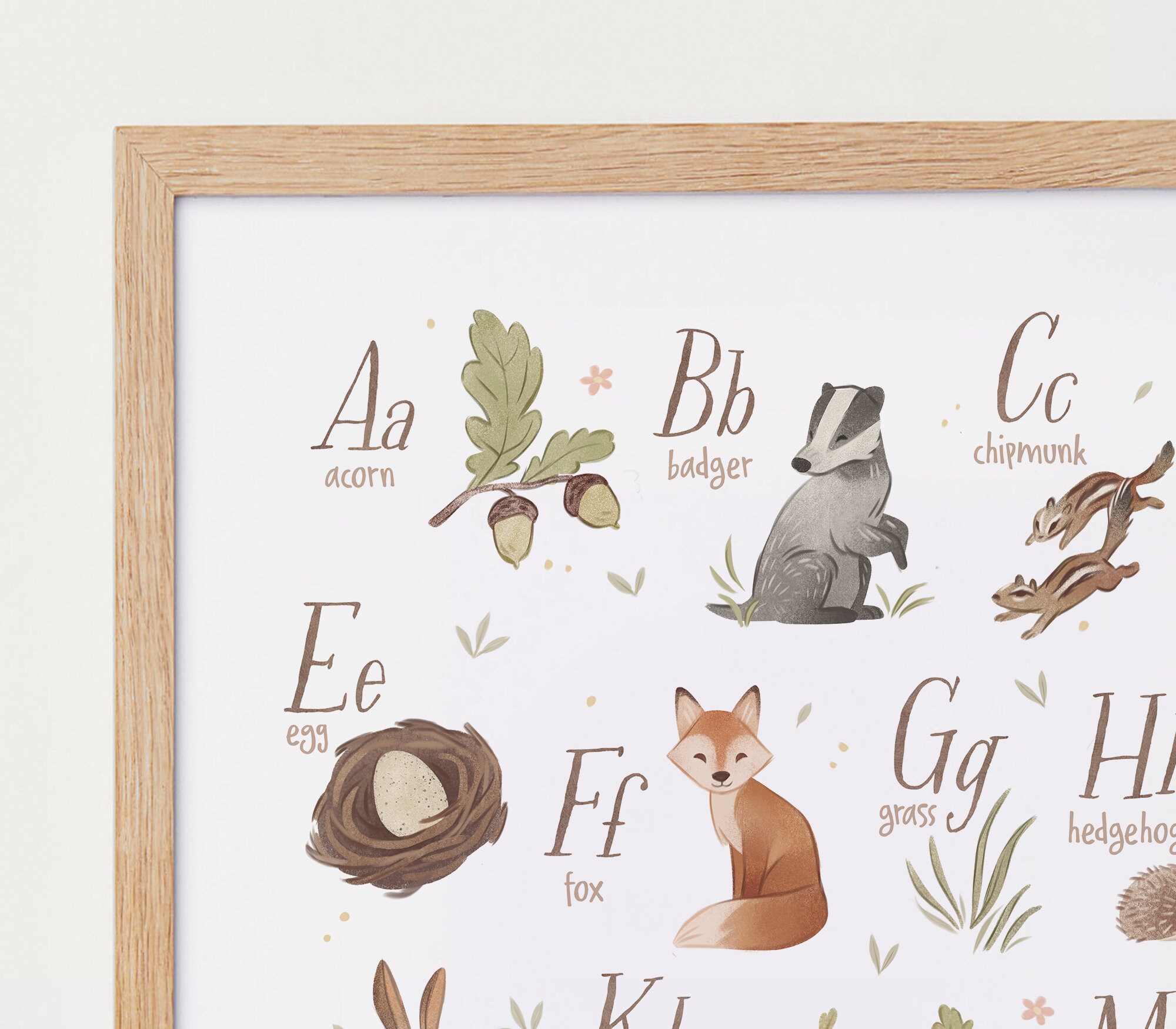 Woodland Alphabet Poster, Woodland Alphabet Print, Woodland Nursery ...