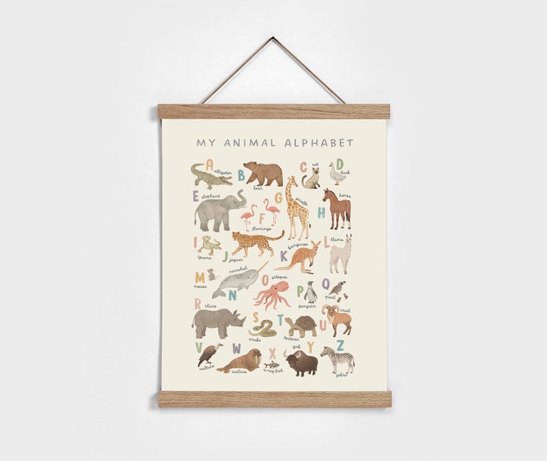 Animal Alphabet Numbers Set, Animal Numbers, Animal ABC Poster ...