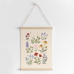 Wildflower Print Set, Wildflowers Art, Educational Poster, Wildflower ...