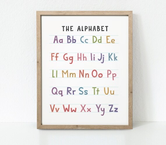 Alphabet Print Educational Print Printable Wall Art ABC | Etsy