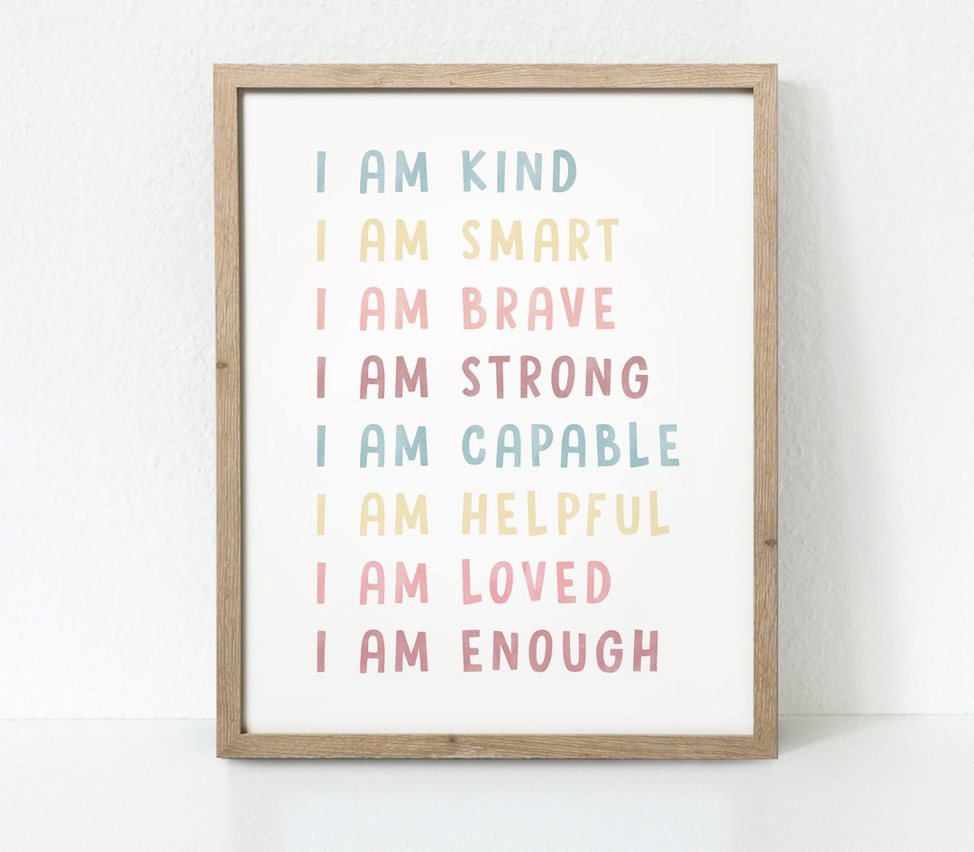 Affirmations Poster, Kids Affirmations, I Am Kind, I Am Smart ...