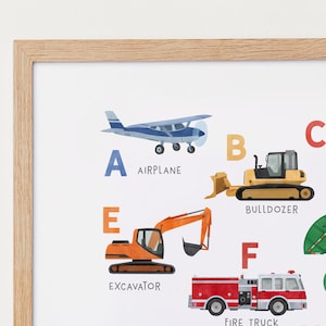 Transportation Poster Set, Vehicle ABC, Vehicle Art, Transportation ABC ...