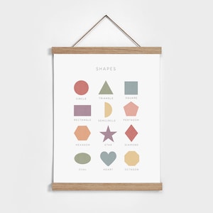 Shapes Print, Educational Print, Printable Wall Art, Shapes Poster ...