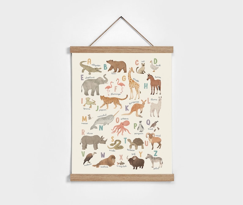 Animal Alphabet, Animal ABC Poster, Classroom Decor, Educational Art ...