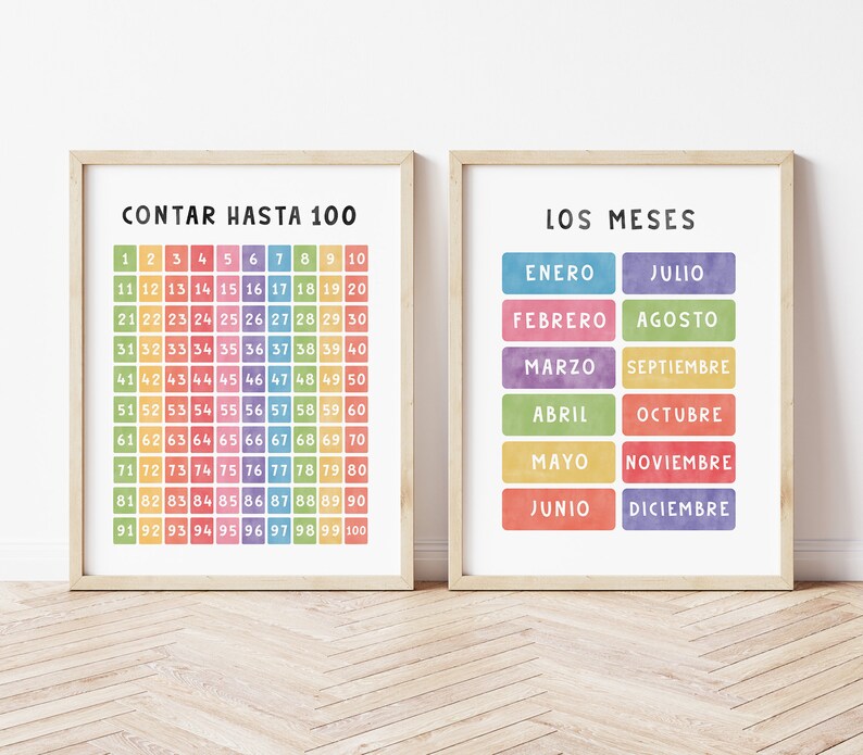 Educational Spanish Prints Set of 8 Preschool Posters - Etsy