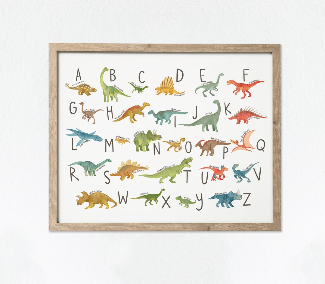 Dinosaur Alphabet Print, ABC Printable, Alphabet Print, Dinosaur ...