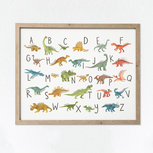 Dinosaur Alphabet Print ABC Printable Alphabet Print - Etsy
