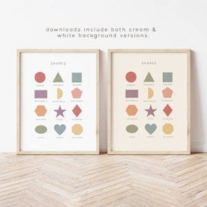Shapes Print, Educational Print, Printable Wall Art, Shapes Poster ...