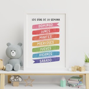 Educational Spanish Prints, Set of 6 Preschool Posters, Spanish ...