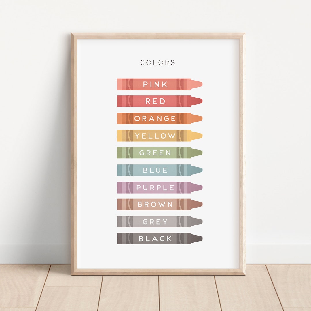 Colors Print, Educational Print, Printable Wall Art, Colors Poster ...