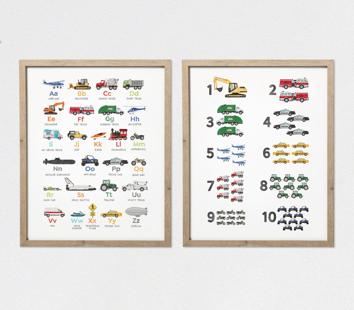 Vehicle ABC Transportation Poster Vehicle Art - Etsy