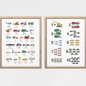 Vehicle ABC, Transportation Poster, Vehicle Art, Transportation ABC ...