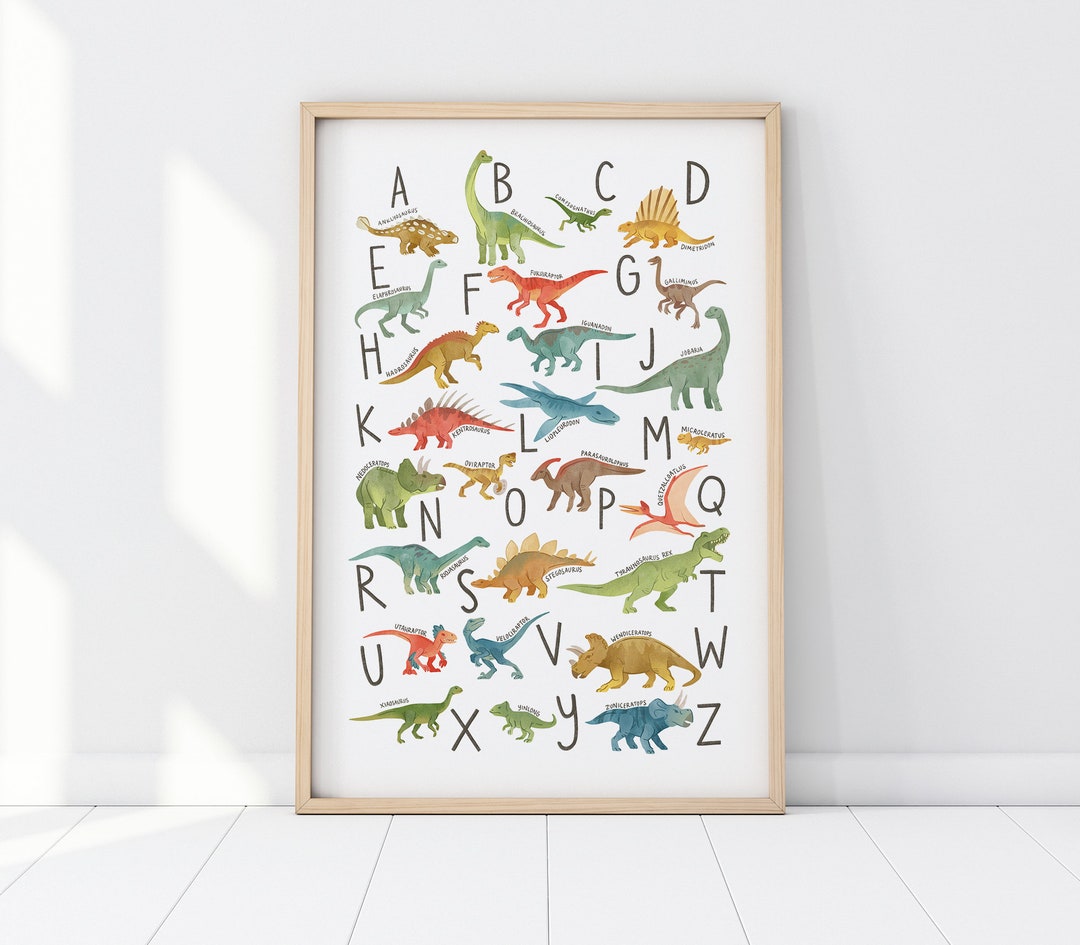 Dinosaur Alphabet Print, ABC Printable, Alphabet Print, Dinosaur ...