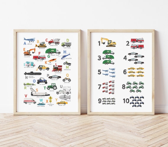 Vehicle ABC Transportation Poster Vehicle Art - Etsy