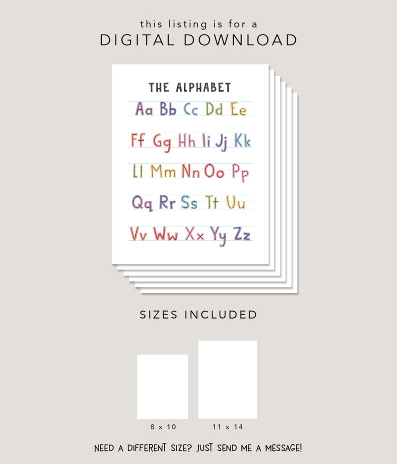 Educational Prints Set of 8 Preschool Posters Classroom - Etsy