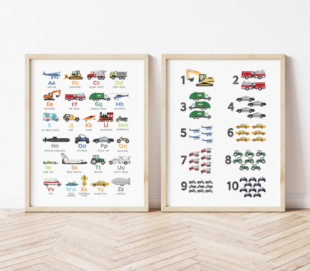 Vehicle ABC, Transportation Poster, Vehicle Art, Transportation ABC ...