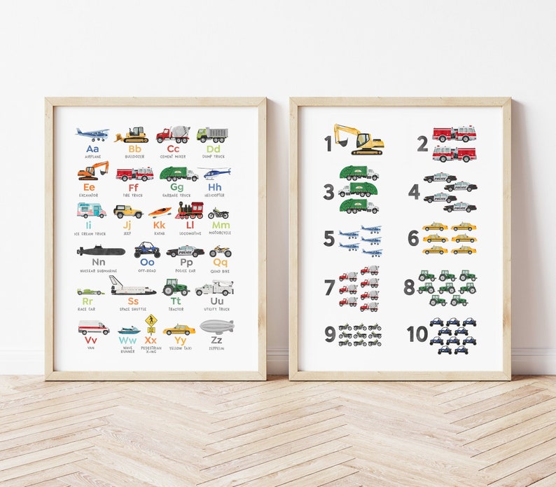 Vehicle ABC, Transportation Poster, Vehicle Art, Transportation ABC ...
