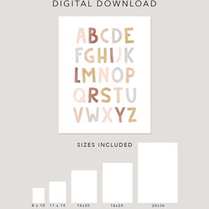 Alphabet Numbers Poster, Nursery Alphabet Print, ABC 123 Poster ...