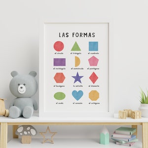 Educational Spanish Prints, Set of 6 Preschool Posters, Spanish ...