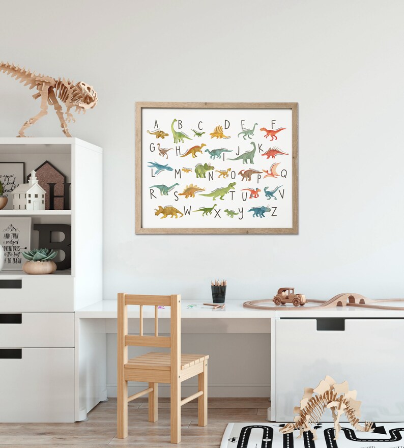 Dinosaur Alphabet Print, ABC Printable, Alphabet Print, Dinosaur ...