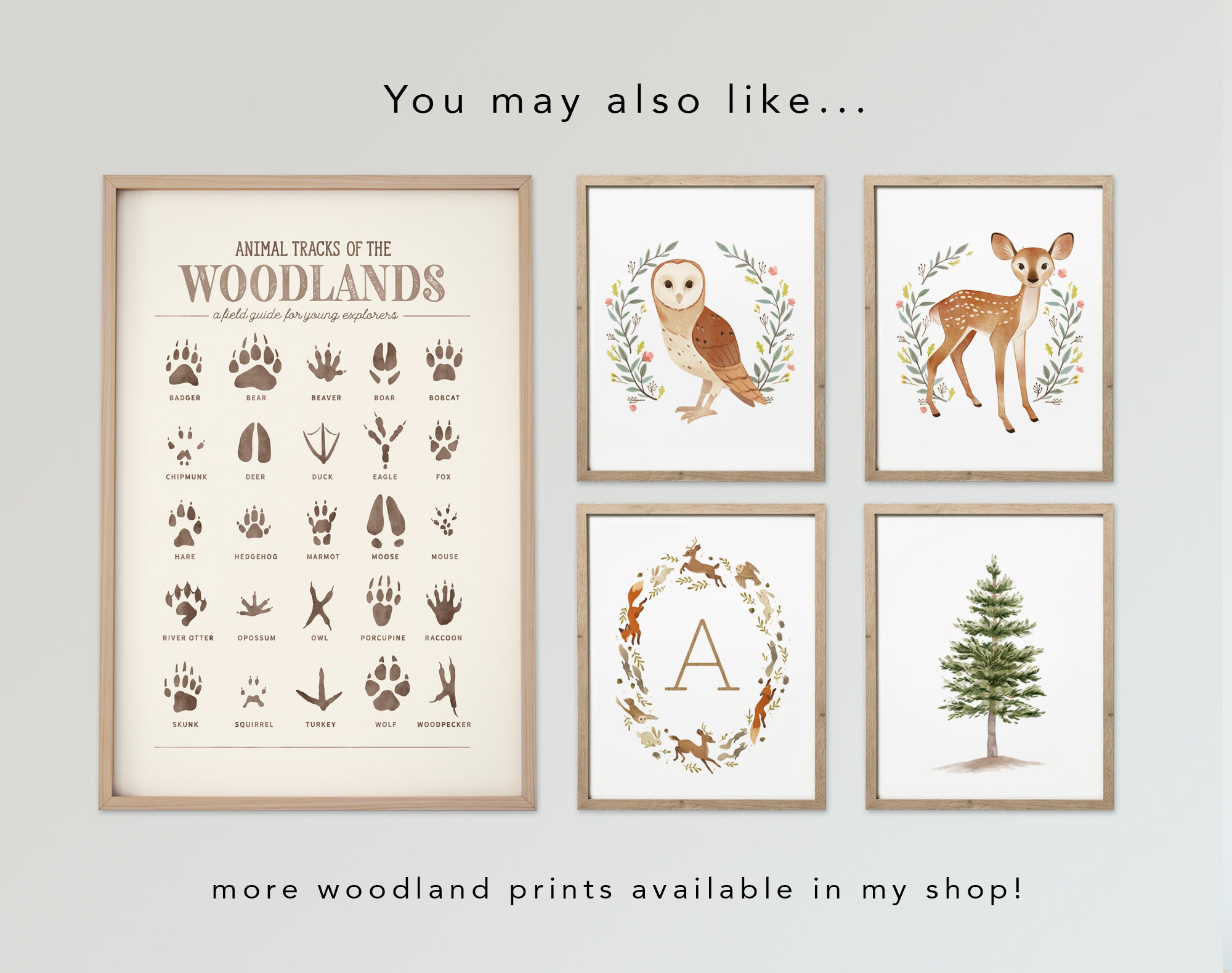 Woodland Alphabet Poster Woodland Alphabet Print Woodland - Etsy Canada