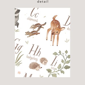 Woodland Alphabet Poster, Woodland Alphabet Print, Woodland Nursery ...